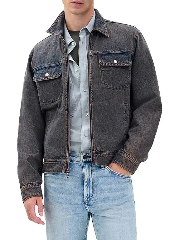 Rag & Bone Denim Zip Trucker Jacket - Ochbl