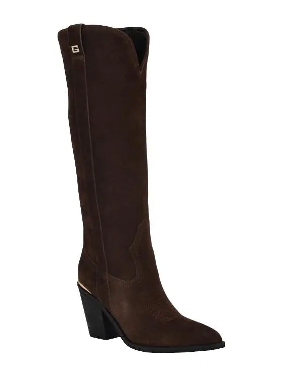 Guess Sashan Western Boot - Dark Brown
