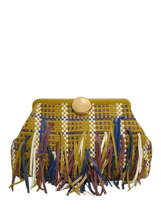 AIMEE Full Circle X-large Clutch - Fringe Woven