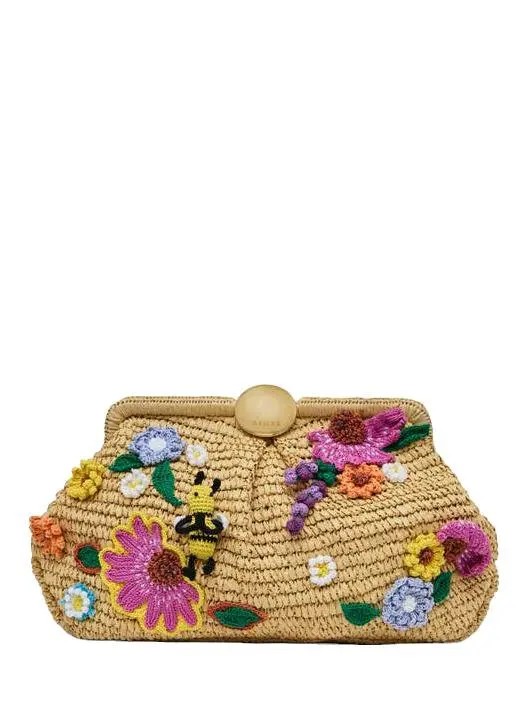 AIMEE Full Circle X-large Clutch - Raffia Floral