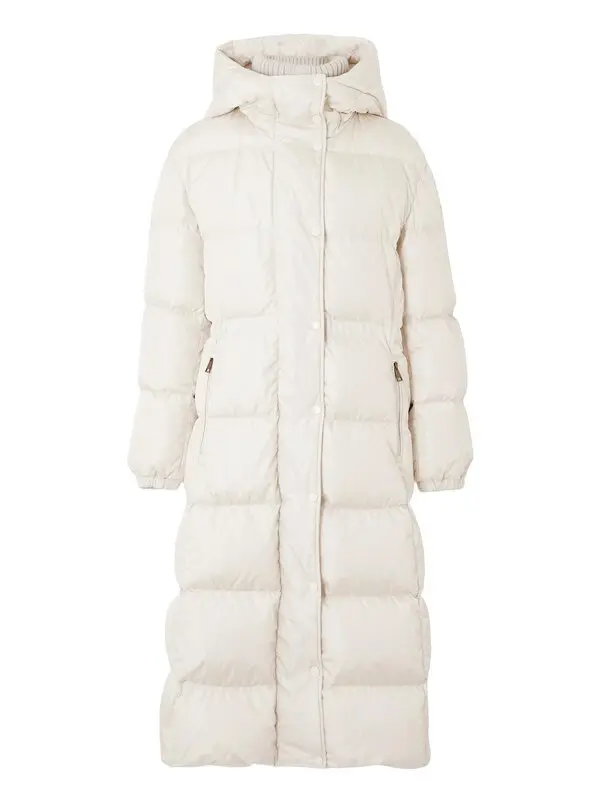 Moncler Chamer Hooded Quilted Shell Down Coat - White
