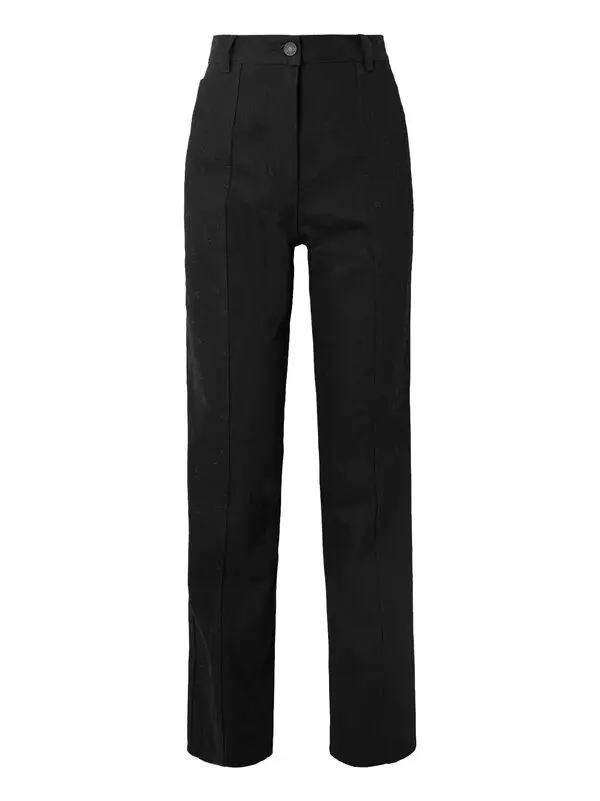 Cecilie Bahnsen Bliss Embroidered Cotton-gabardine Pants - Black