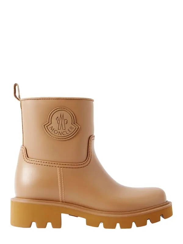 Moncler Kickstream Leather And Shell Ankle Boots - Brown