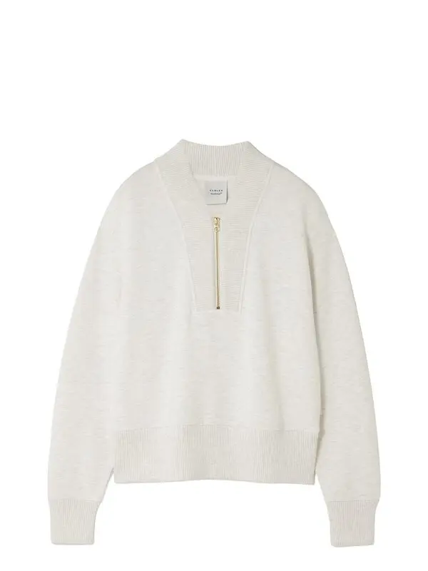 Varley Sally Doublesoft Half-zip Sweatshirt - Ivory