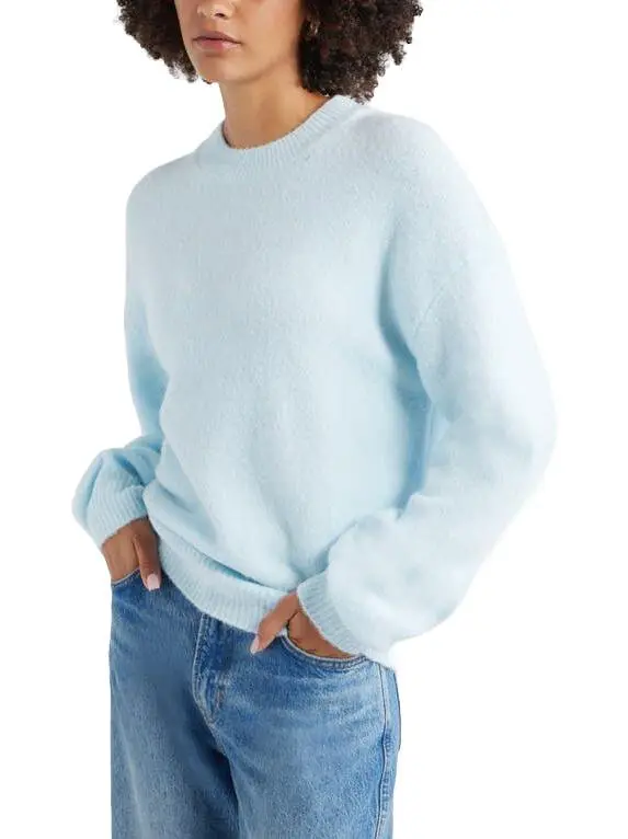 OPEN EDIT Cozy Crewneck Sweater - Blue Delicate