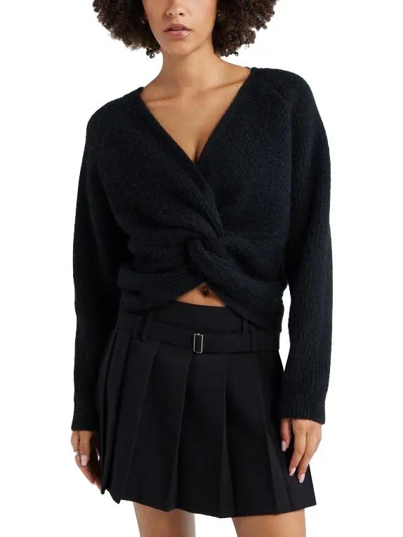 OPEN EDIT Twist Reversible Sweater - Black