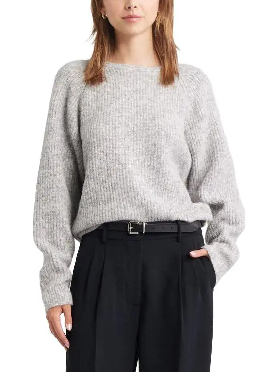 OPEN EDIT Twist Reversible Sweater - Grey Heather