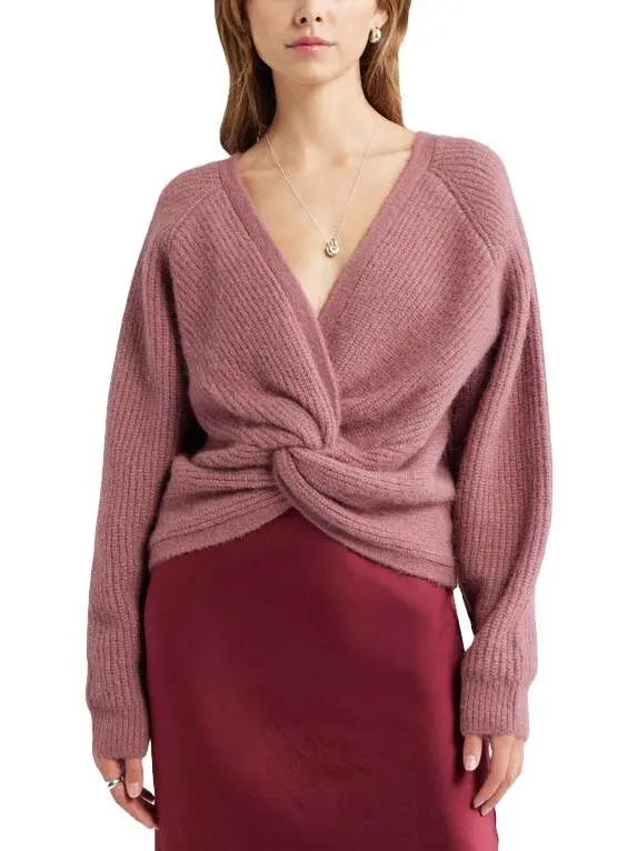 OPEN EDIT Twist Reversible Sweater - Purple Wistful
