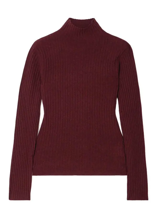 Arch4 Ariana Ribbed Cashmere Turtleneck Sweater - Red