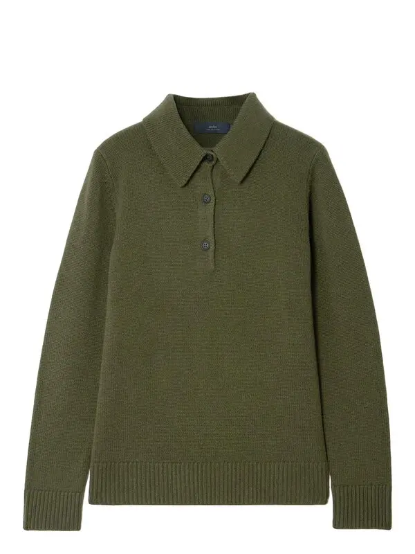 Arch4 Bessi Cashmere Polo Sweater - Green