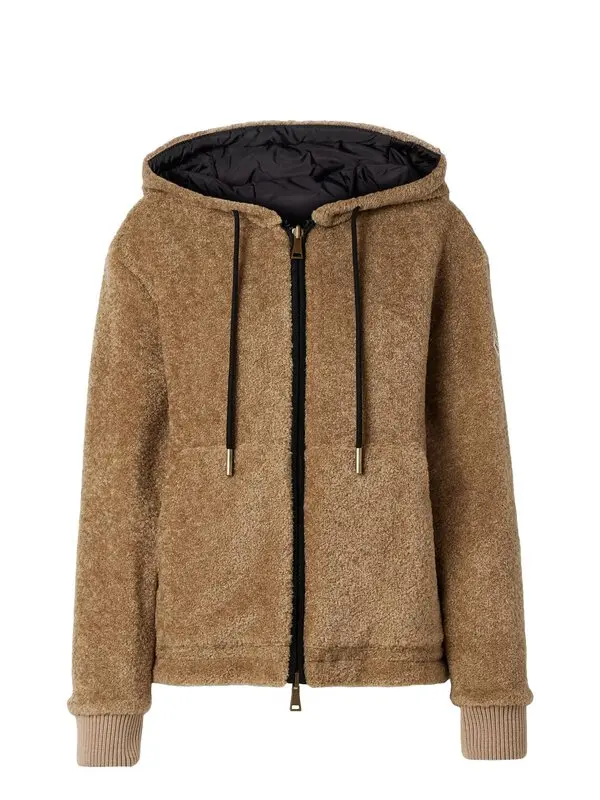 Moncler Reversible Fleece And Shell Zip-up Hoodie - Brown