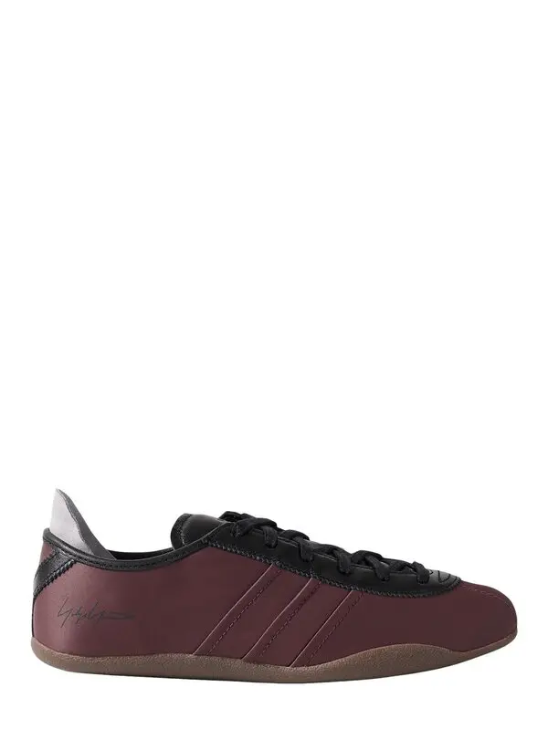 Adidas Originals By Alexander Wang Y-3 Tokyo Leather-trimmed Satin Sneakers - Burgundy