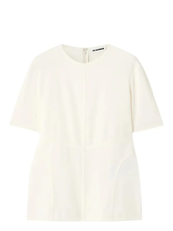 JIL SANDER Crepe Top - Neutrals