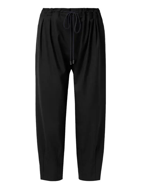 Maria Mcmanus Pleated Wool-blend Tapered Pants - Black