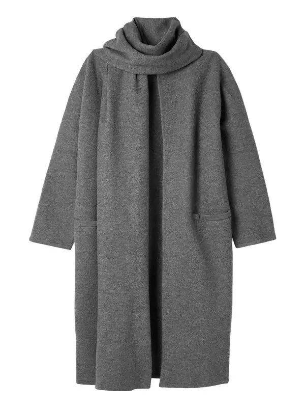 Maria Mcmanus Scarf-detailed Merino Wool-felt Coat - Gray
