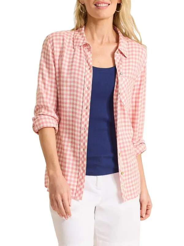 Tommy Bahama Villa Verde Check Shirt - Coral Haze