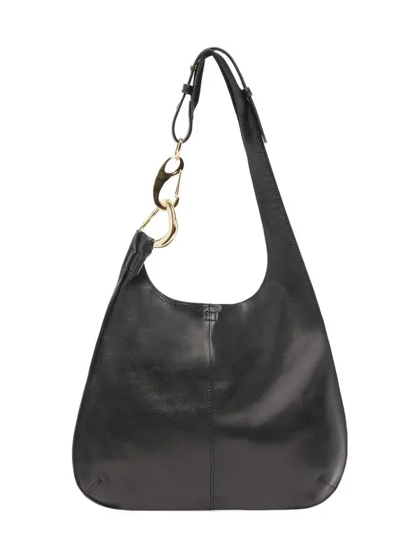 Dolce Vita Leather Tote With Carabiner Hardware - Black