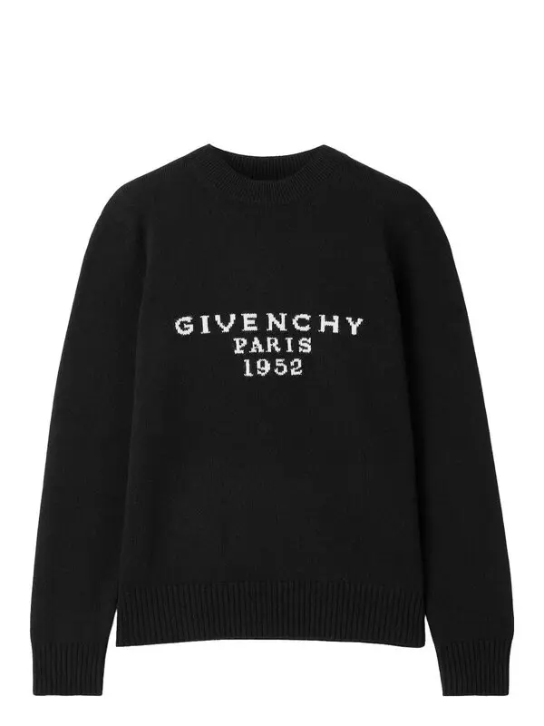 Givenchy Intarsia Wool And Cashmere-blend Sweater - Black