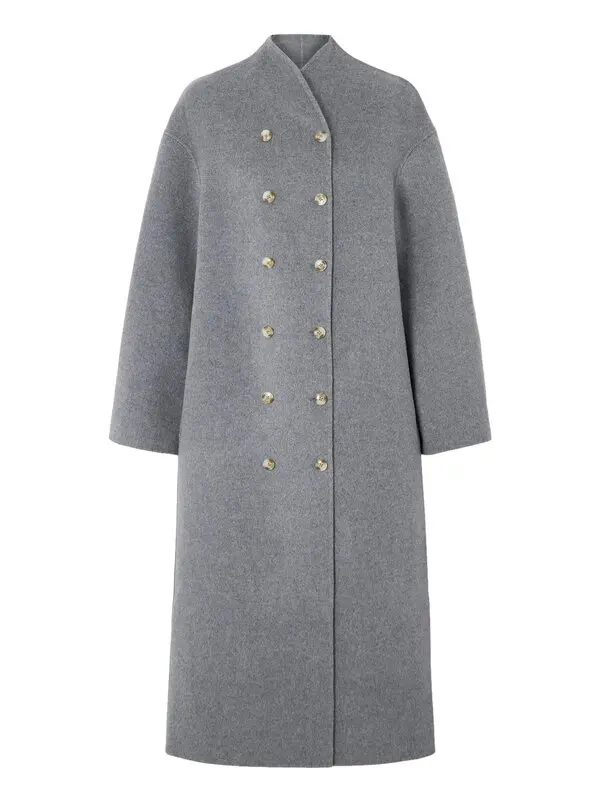 Loulou De Saison Amory Double-breasted Wool And Cashmere-blend Coat - Gray