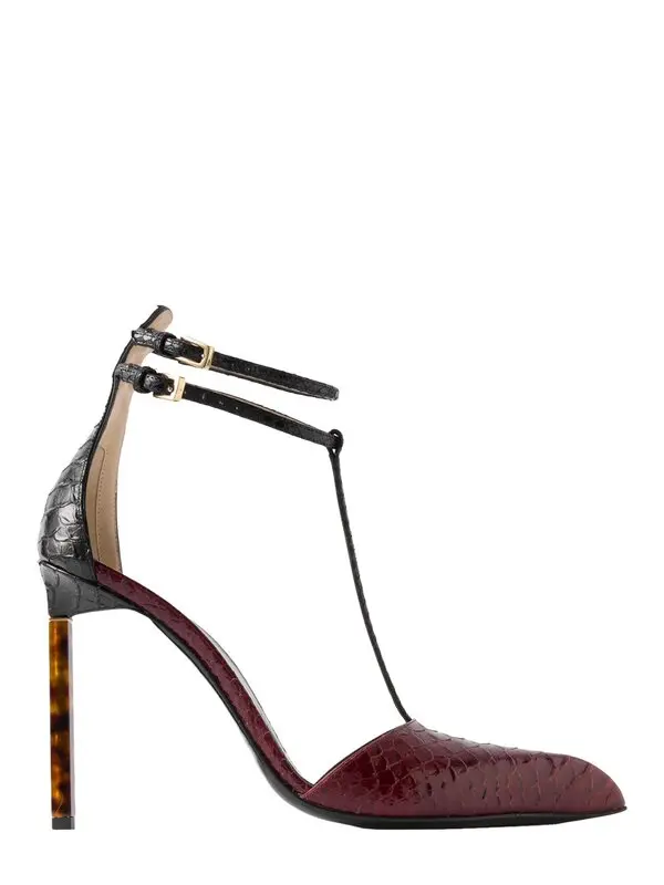 TOM FORD Snake-effect Leather Pumps - Red