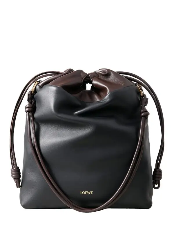 Loewe Flamenco Two-tone Leather Tote - Black