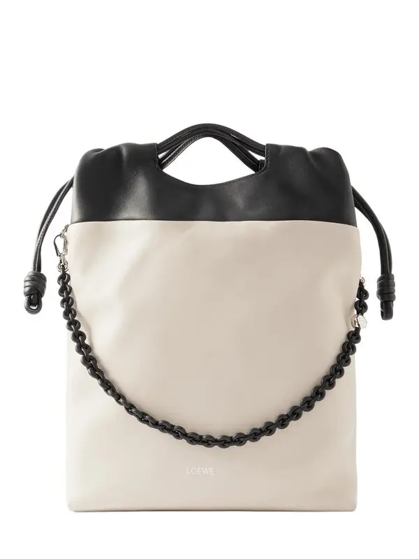 Loewe Flamenco Two-tone Leather Tote - Neutrals