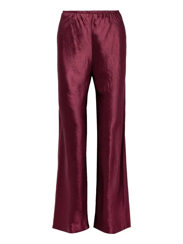 Maria Mcmanus Crinkled-satin Pants - Burgundy