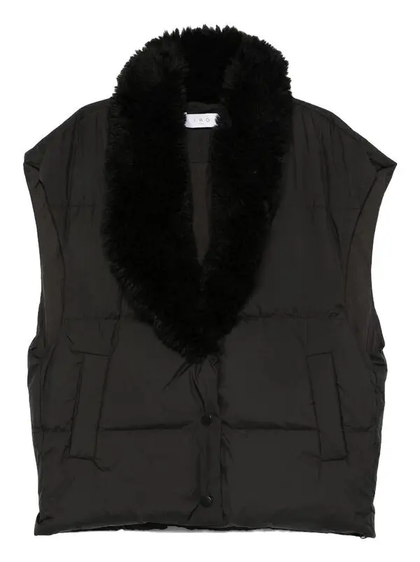 IRO PARIS Koraly Quilted Vest With Faux-fur Collar - Black