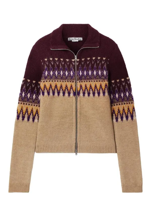 Acne Studios Fair Isle Knitted Cardigan - Multi