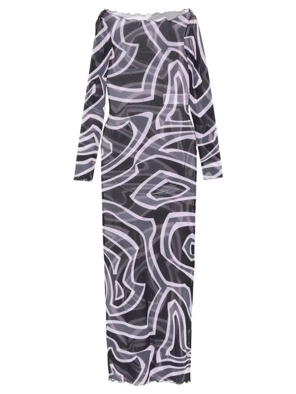 Emilio Pucci Printed Maxi Dress - Black