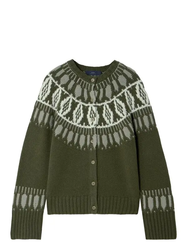 Arch4 Aspen Fair Isle Cashmere Cardigan - Green