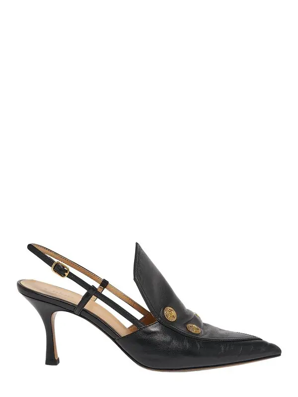 Chloé Agenes Leather Slingback Pumps - Black