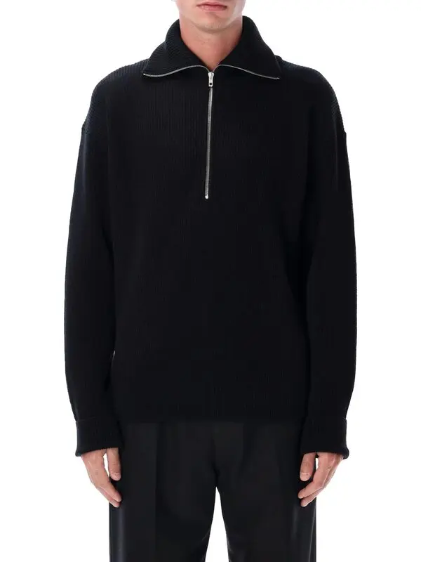 LEMAIRE Zip-up Sweater - Black