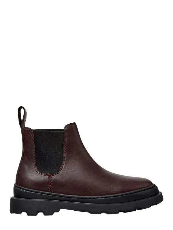 Camper Leather Chelsea Boots - Burgundy