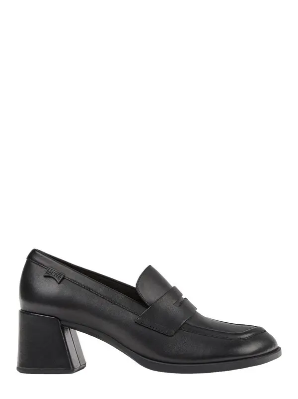Camper Loafer With Block Heel - Black