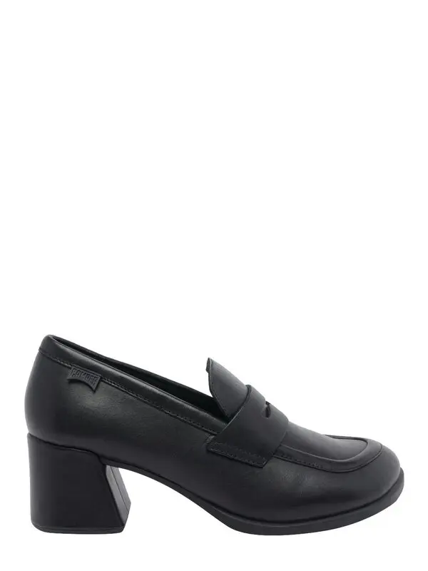 Camper Loafer With Block Heel - Black