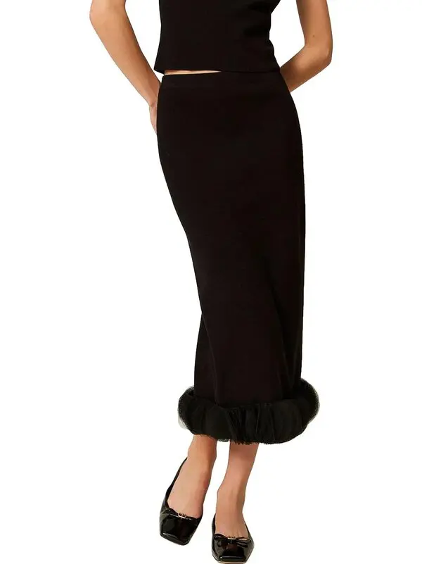 TWINSET Midi Skirt - Black