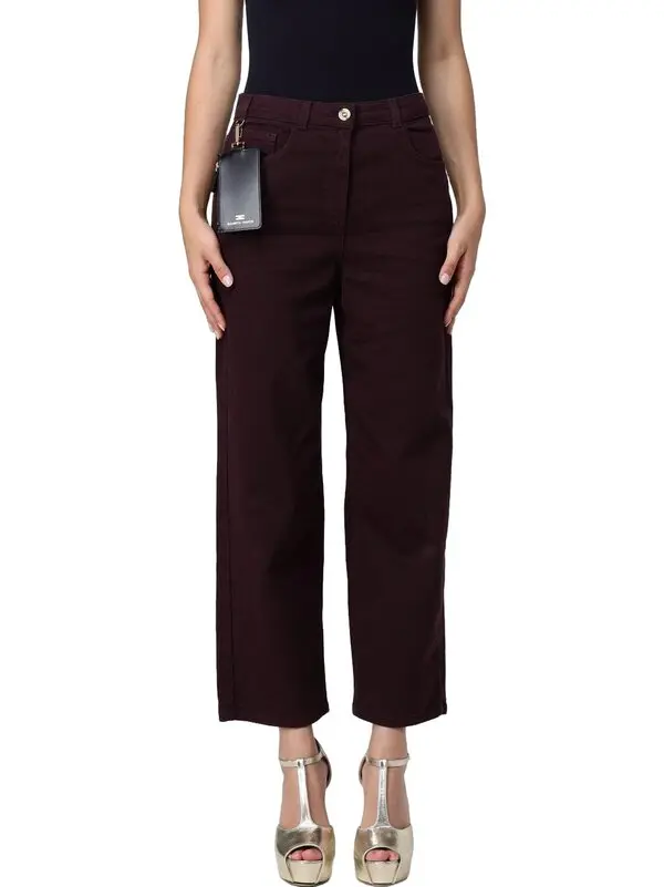 Elisabetta Franchi Straight Leg Jeans - Wine