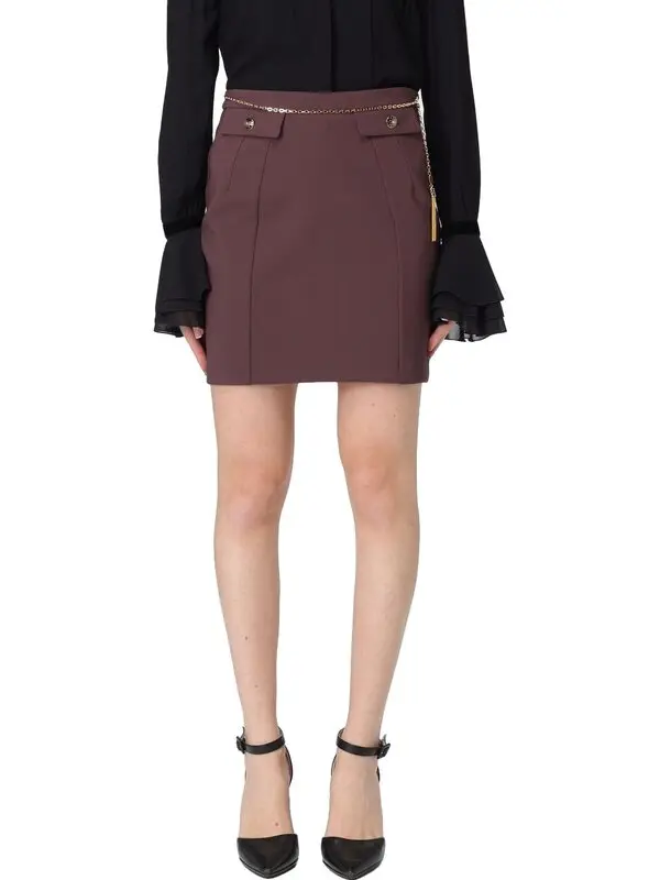 Elisabetta Franchi Mini Skirt - Wine