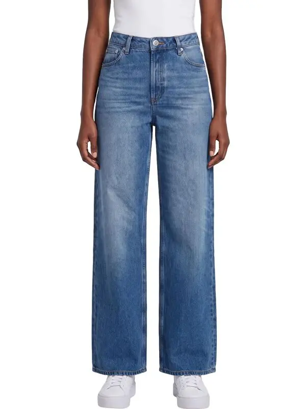 A.p.c. High-waisted Wide-leg Jeans In Cotton Denim - Blue