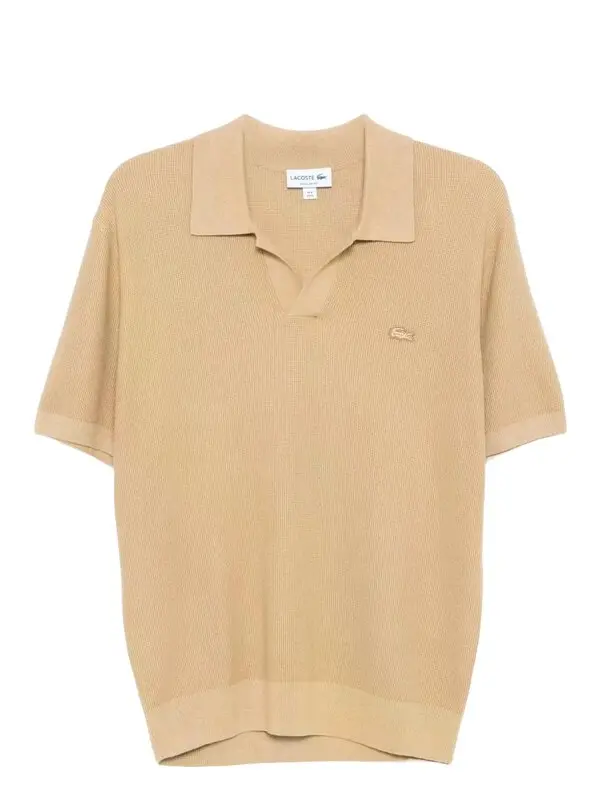Lacoste Logo-embroidered T-shirt - Neutrals