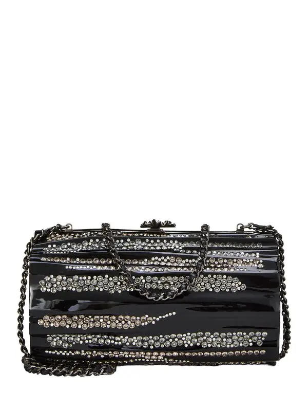 Chanel Acrylic Crystal Embellished Minaudière - Black