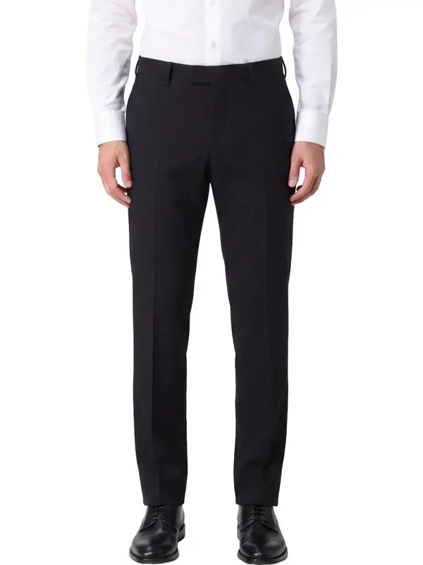 PT TORINO Pleated Slim Fit Tailored Trousers In Virgin Wool - Blue