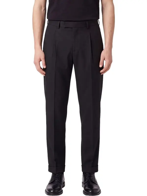 PT TORINO Pleated Slim Fit Trousers - Dark