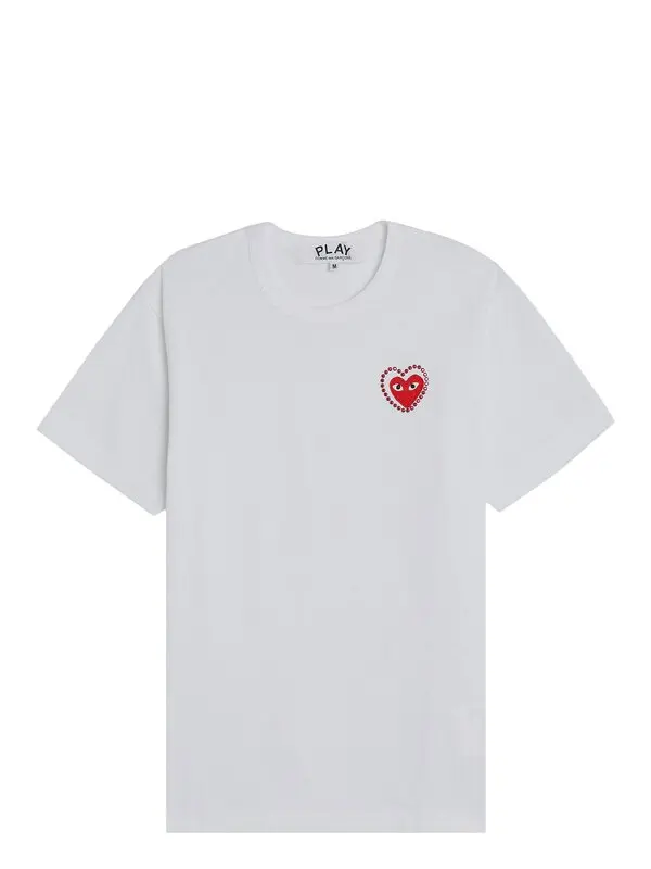Play Comme Des Garcon Metalstone Heart T-shirt - White