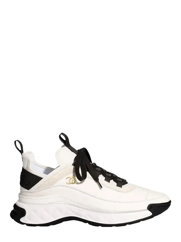 Chanel Velvet Calfskin & Mixed Fibers Sneakers - White