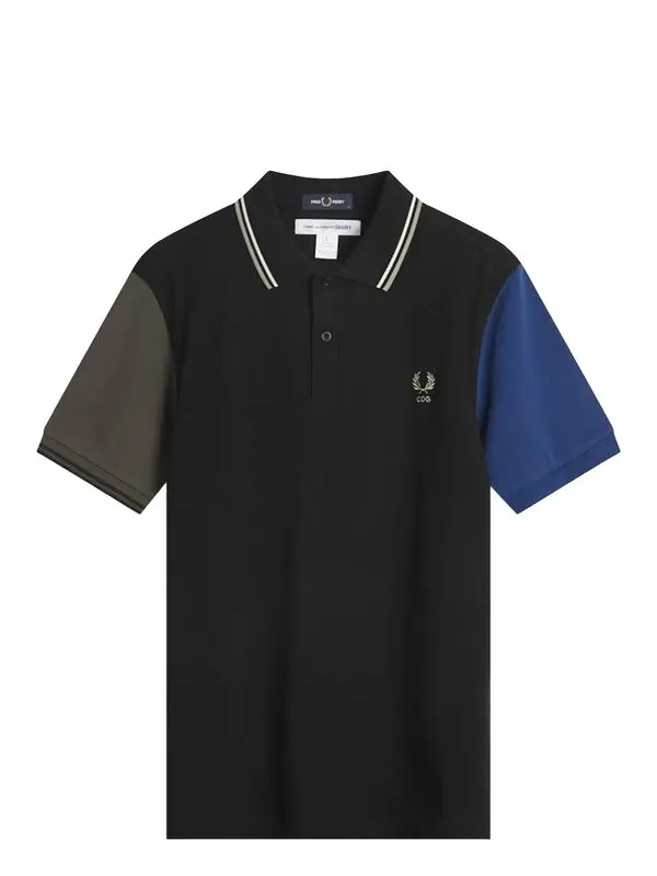 Comme Des Garçons Color Blocked Polo - Black