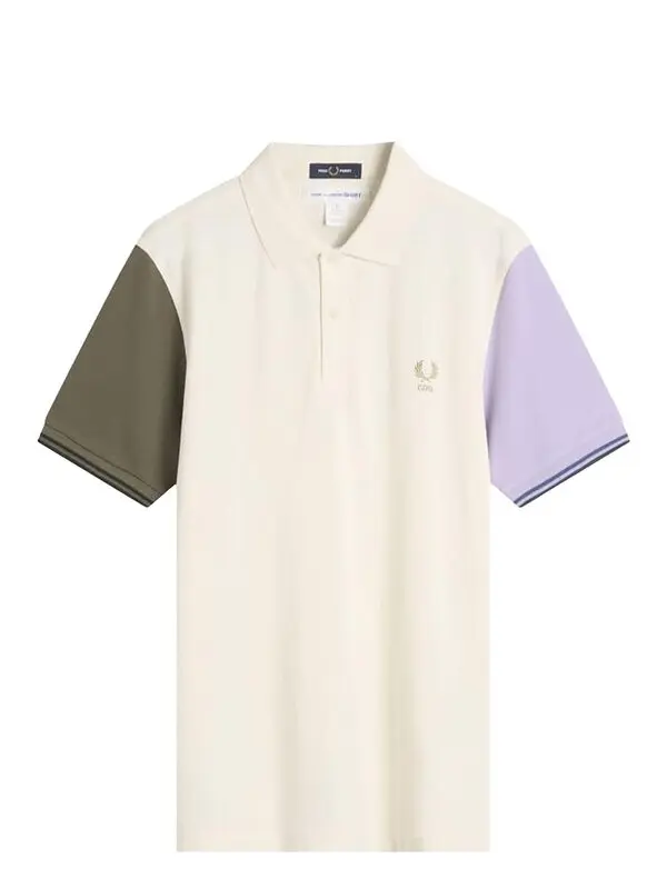 Comme Des Garçons Color Blocked Polo - White