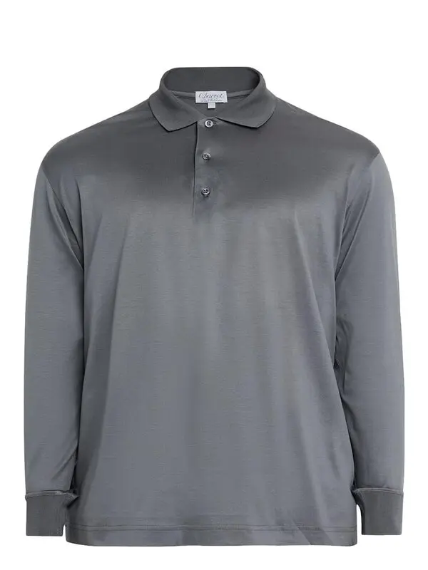 Charvet Cotton Jersey Long-sleeve Polo Shirt - Gray