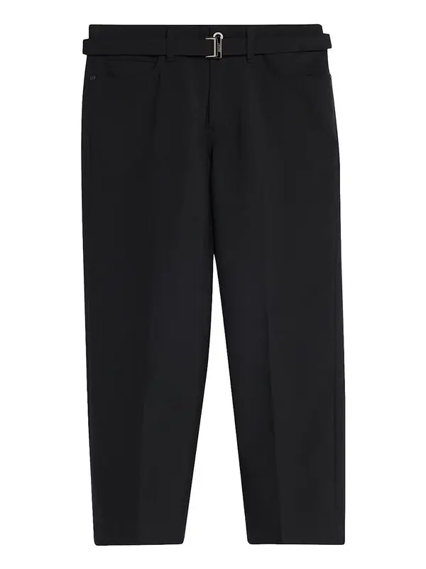 Sacai Belted Poly-wool Suiting Pants - Black